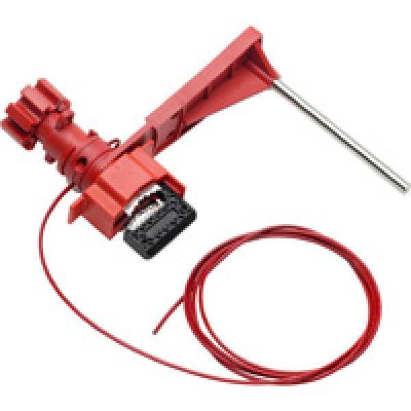 Large Universal Valve Lockout w/ Sheathed Cable & Blocking A...