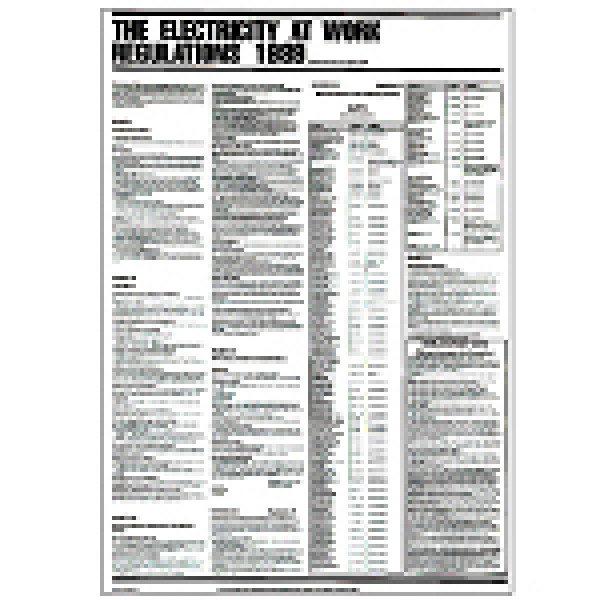 Wallchart - The electricity at work regulations 1989 notice