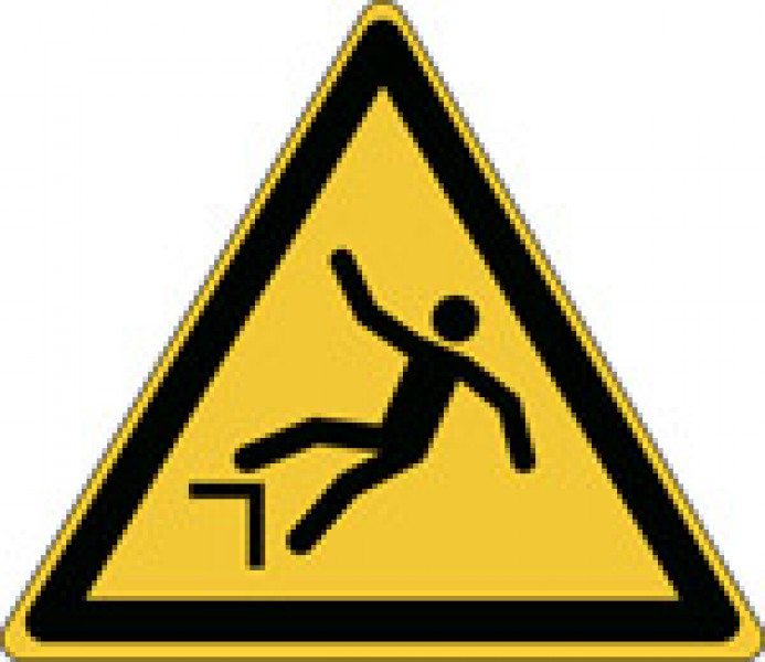 ISO Safety Sign - Warning; Drop (fall)